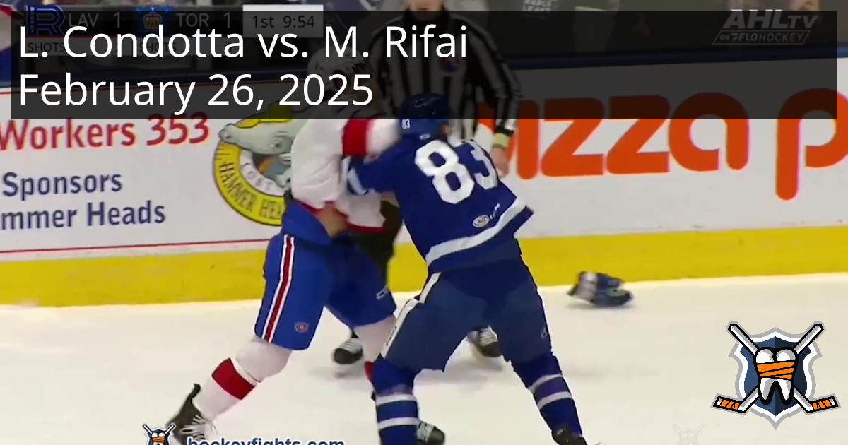 Lucas Condotta vs. Marshall Rifai, February 26, 2025 - Laval Rocket vs ...