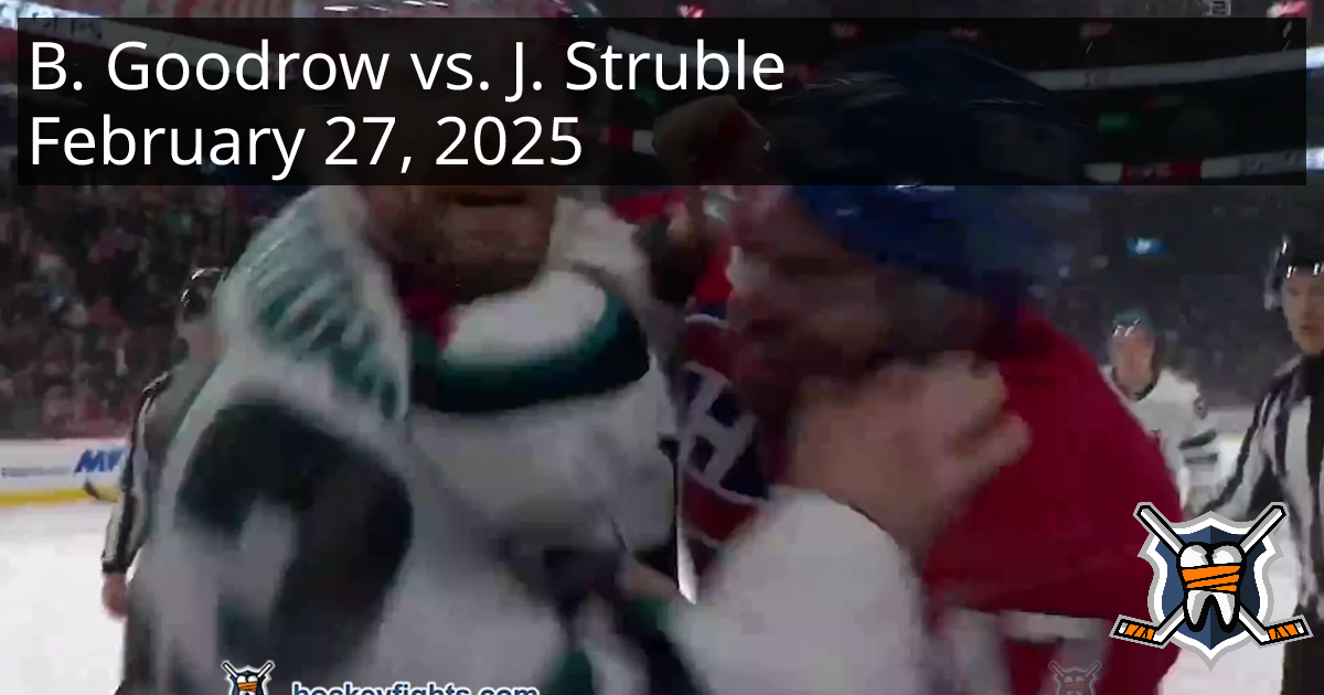 Barclay Goodrow vs. Jayden Struble, February 27, 2025 - San Jose Sharks ...