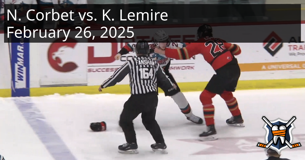 Nate Corbet vs. Kayden Lemire, February 26, 2025 - Kelowna Rockets vs ...