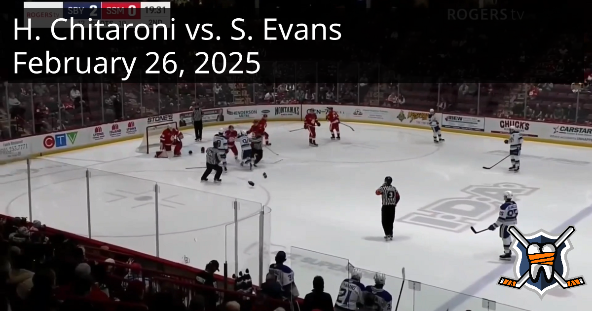 Hudson Chitaroni vs. Spencer Evans, February 26, 2025 - Sudbury Wolves ...