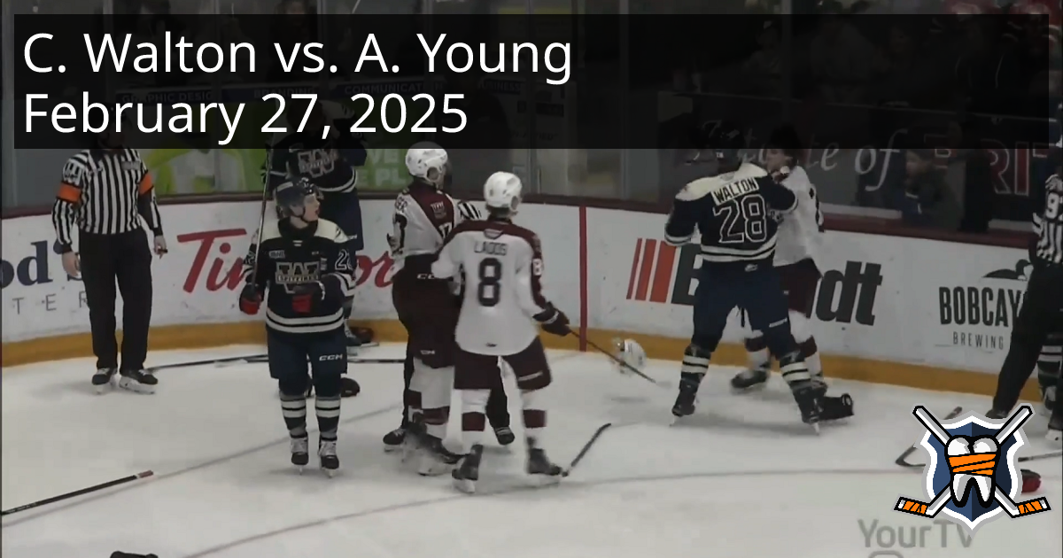 Conor Walton vs. Aiden Young, February 27, 2025 - Windsor Spitfires vs ...