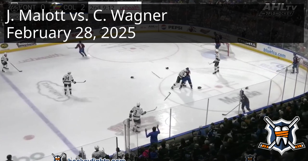 Jeff Malott vs. Chris Wagner, February 28, 2025 - Ontario Reign vs ...