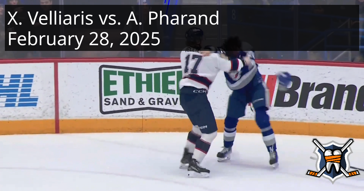 Xander Velliaris vs. Alex Pharand, February 28, 2025 - Saginaw Spirit ...