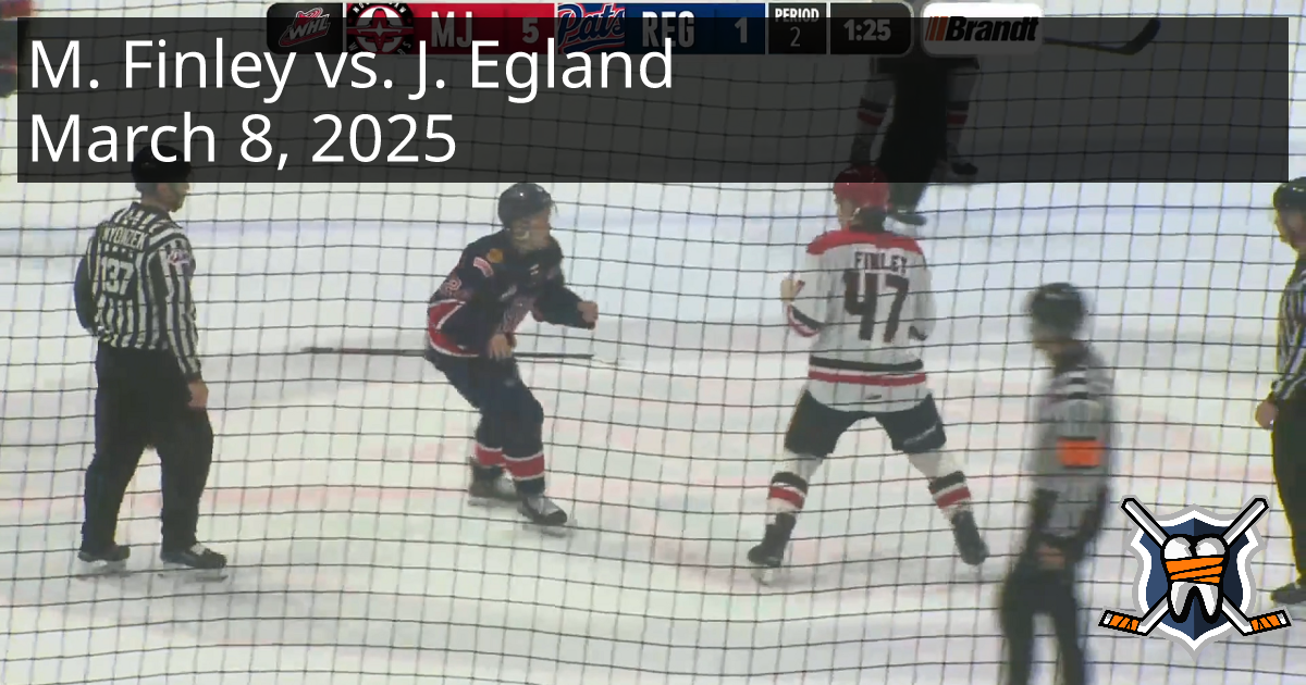 Max Finley vs. Jace Egland, March 8, 2025 - Moose Jaw Warriors vs ...