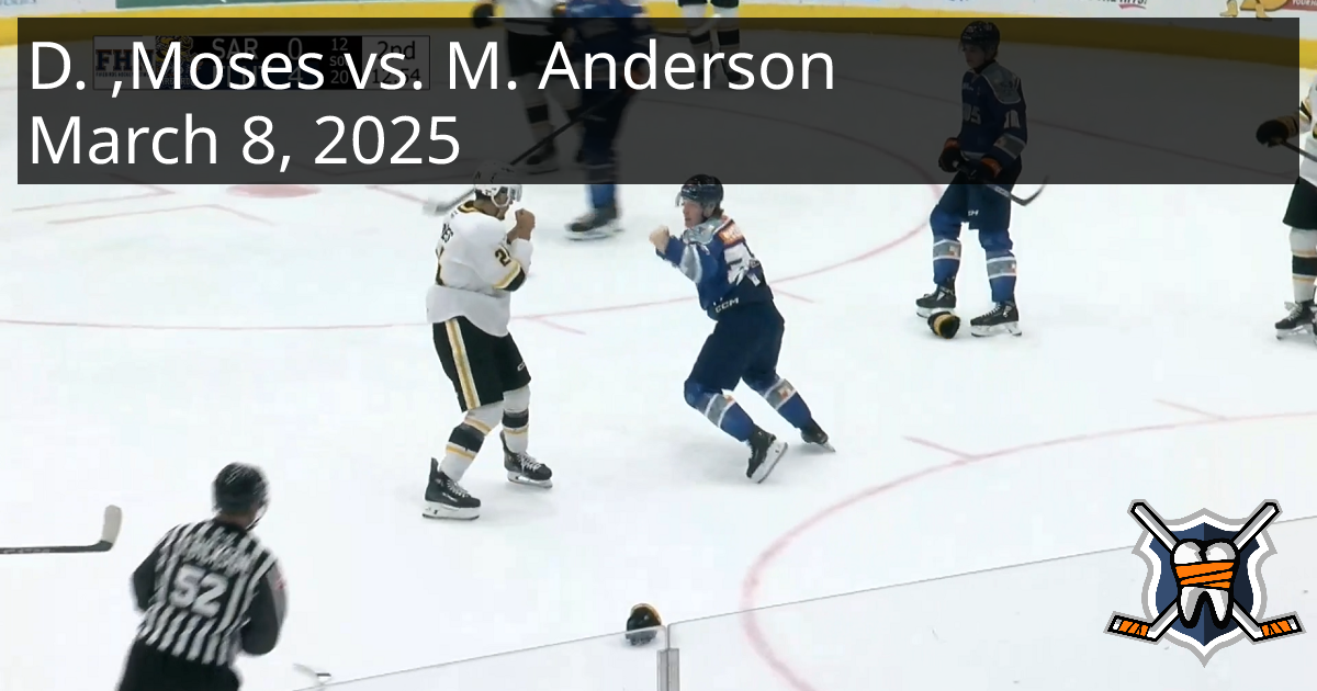 Daylen Moses vs. Max Anderson, March 8, 2025 - Sarnia Sting vs. Flint ...