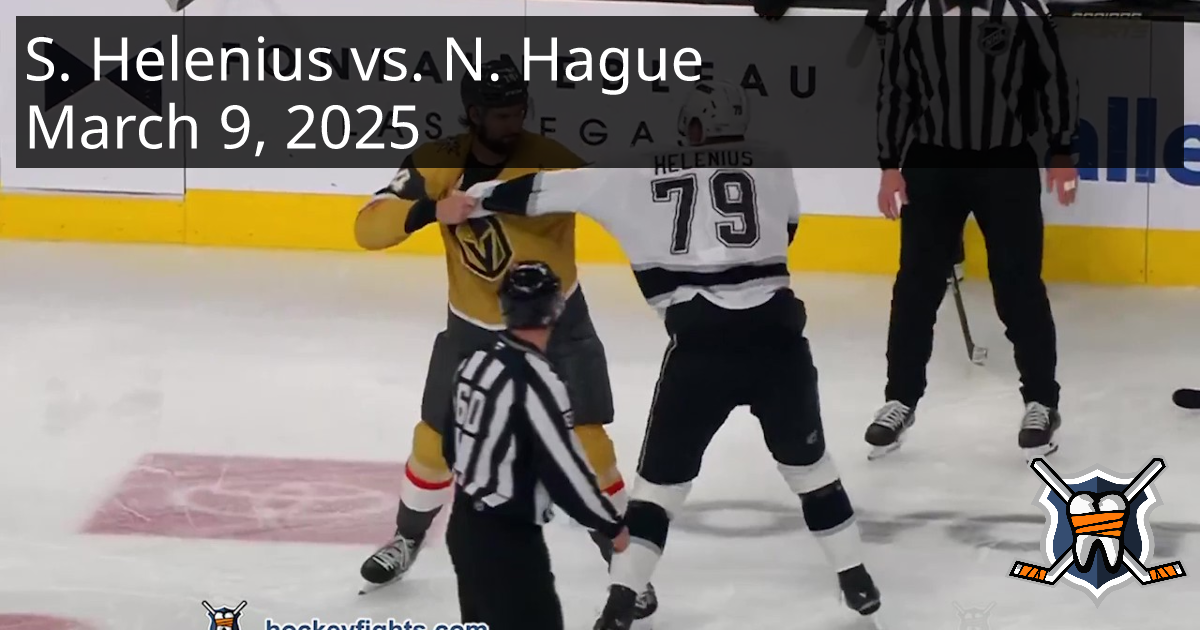 Samuel Helenius vs. Nicolas Hague, March 9, 2025 - Los Angeles Kings vs ...