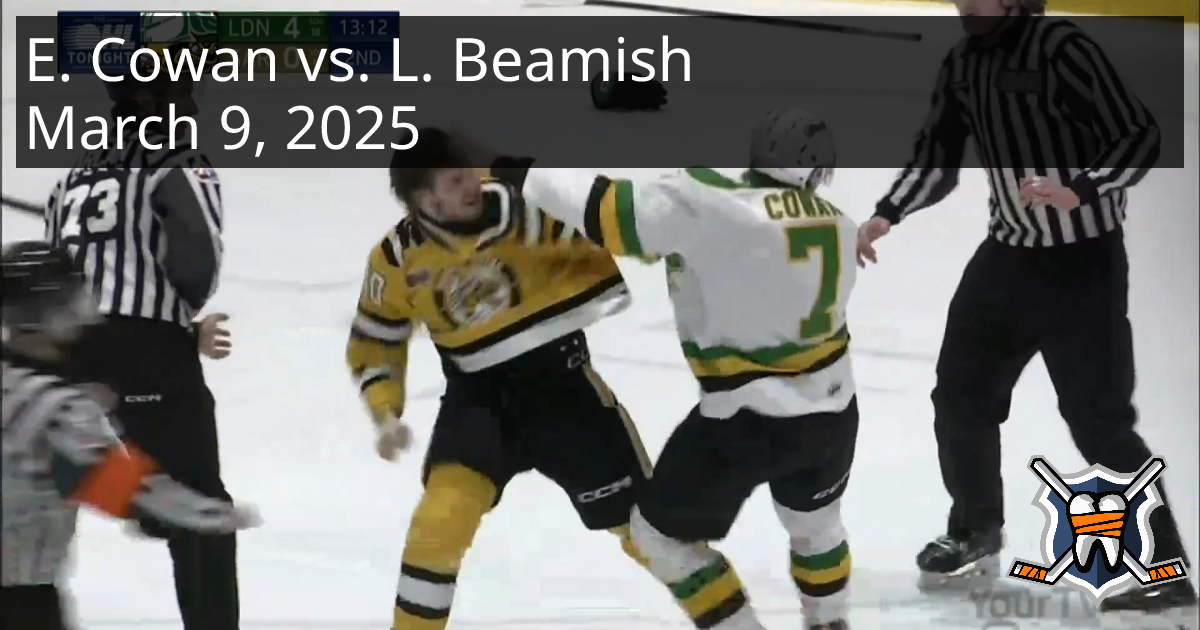 Easton Cowan vs. Liam Beamish, March 9, 2025 - London Knights vs ...
