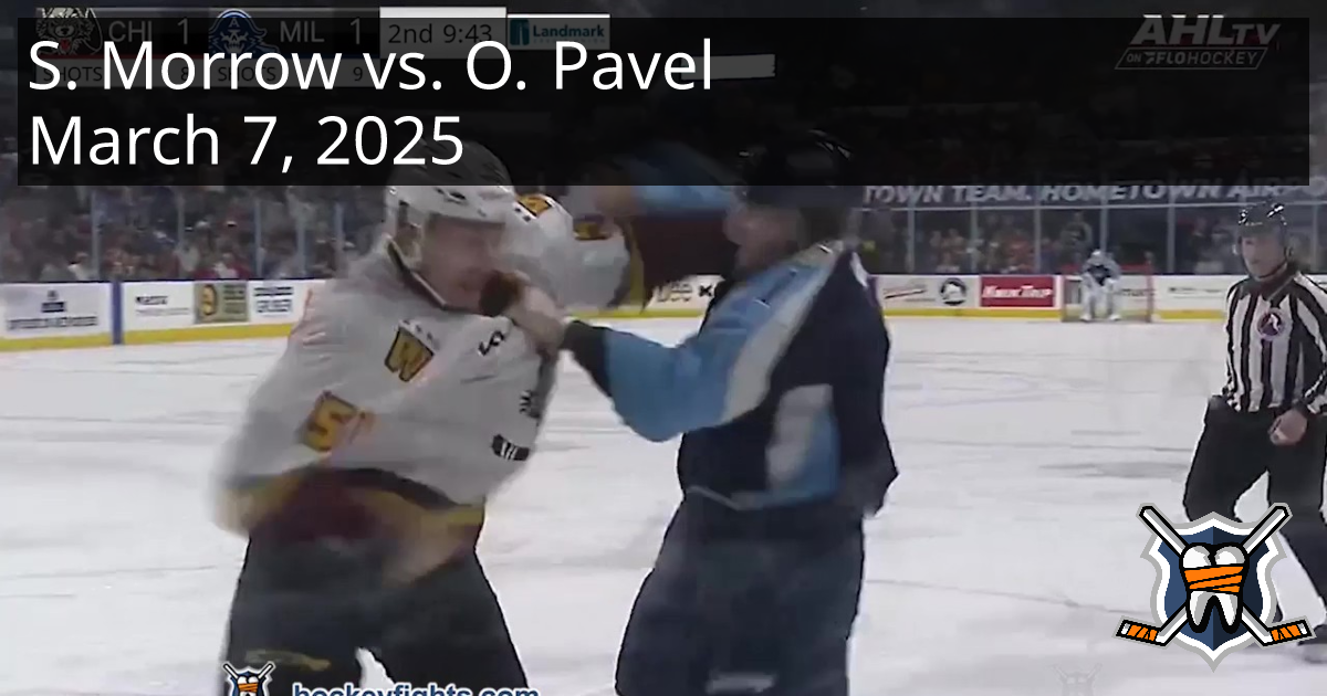 Scott Morrow vs. Ondrej Pavel, March 7, 2025 - Chicago Wolves vs ...