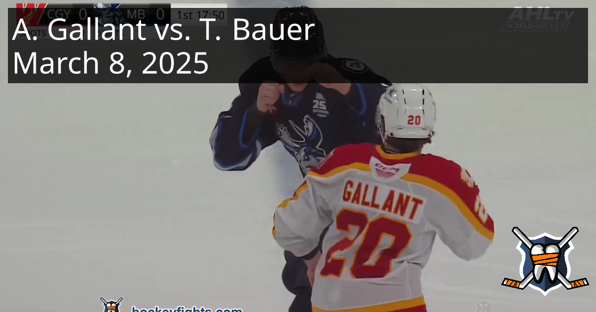 Alex Gallant vs. Tyrel Bauer, March 8, 2025 - Calgary Wranglers vs ...