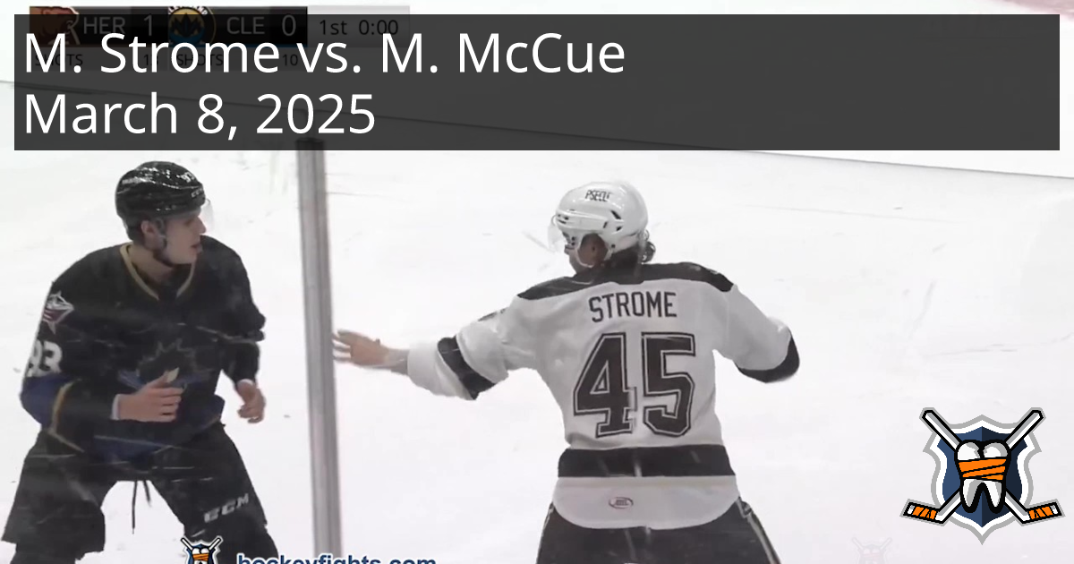 Matthew Strome vs. Max McCue, March 8, 2025 - Hershey Bears vs ...