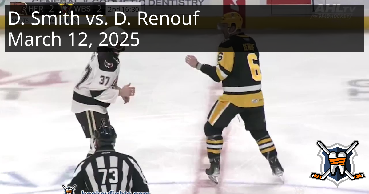Dalton Smith vs. Daniel Renouf, March 12, 2025 - Charlotte Checkers vs ...