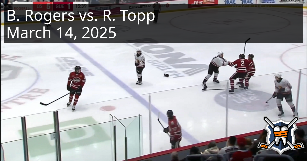 Braedyn Rogers vs. Rowan Topp, March 14, 2025 - Owen Sound Attack vs ...