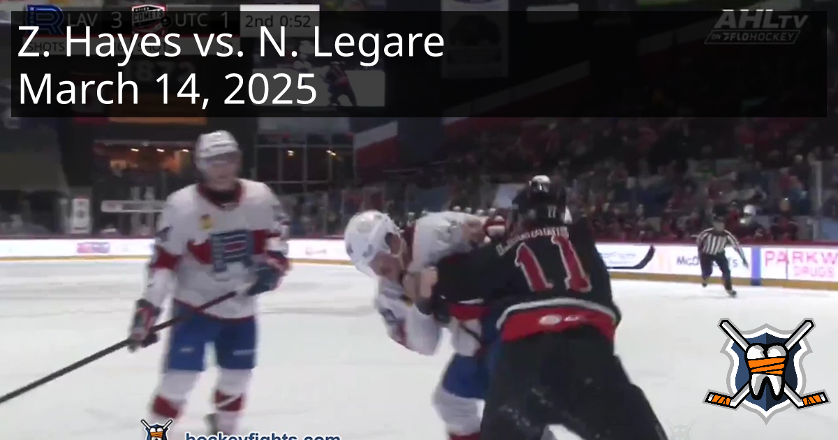 Zack Hayes vs. Nathan Legare, March 14, 2025 - Laval Rocket vs. Utica ...