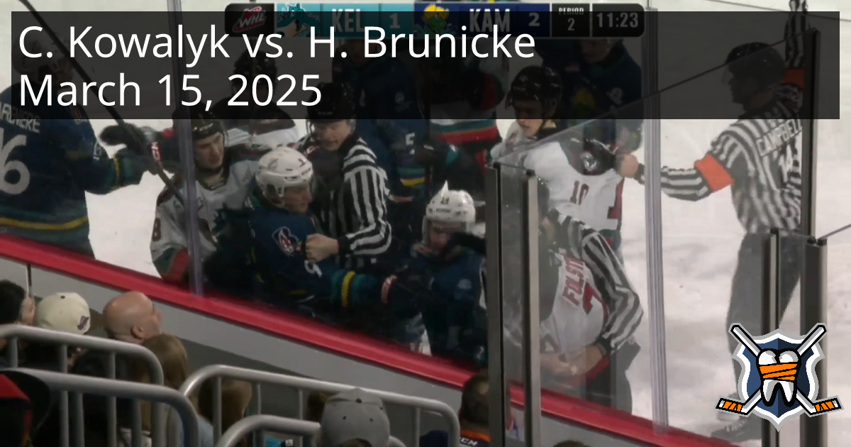 Carter Kowalyk vs. Harrison Brunicke, March 15, 2025 - Kelowna Rockets ...