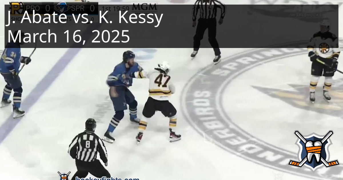 Joseph Abate vs. Kale Kessy, March 16, 2025 - Providence Bruins vs ...