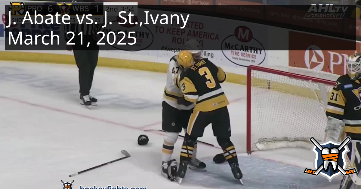 Joseph Abate vs. Jack St. Ivany, March 21, 2025 - Providence Bruins vs ...