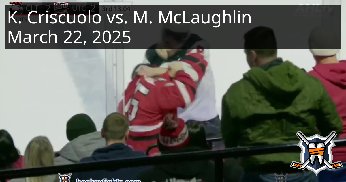 Kyle Criscuolo vs. Marc McLaughlin, March 22, 2025 - Charlotte Checkers ...