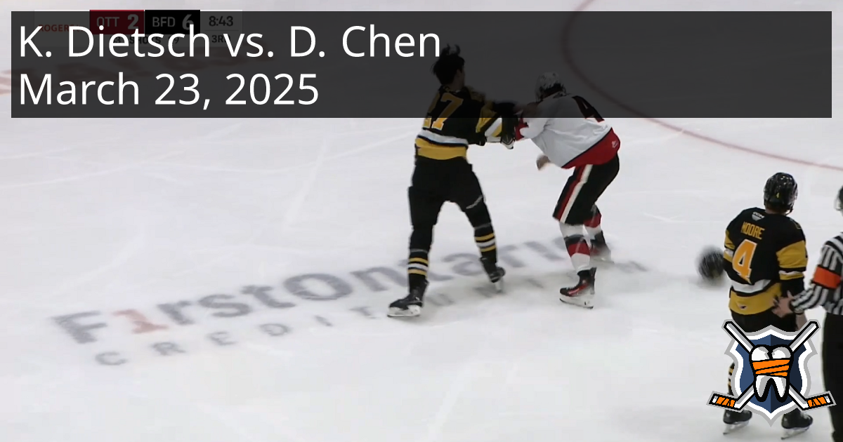 Kaleb Dietsch vs. Daniel Chen, March 23, 2025 - Ottawa 67's vs ...