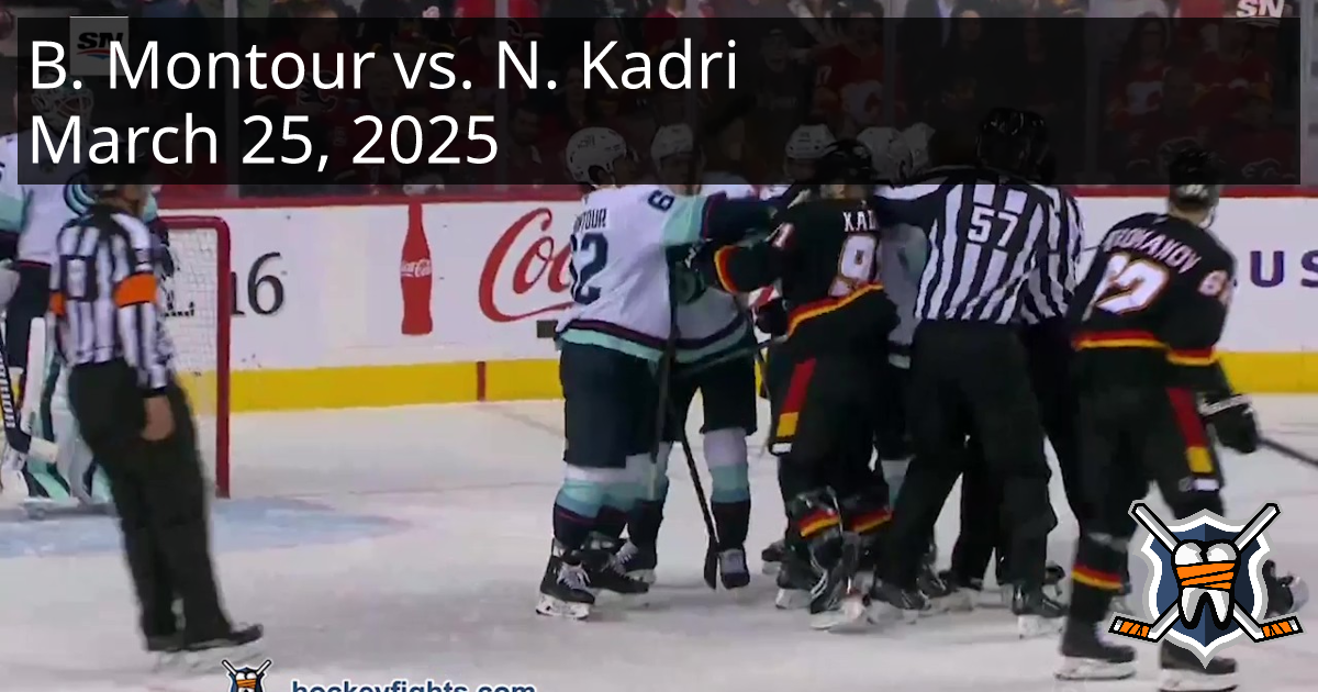 Brandon Montour vs. Nazem Kadri, March 25, 2025 - Seattle Kraken vs ...