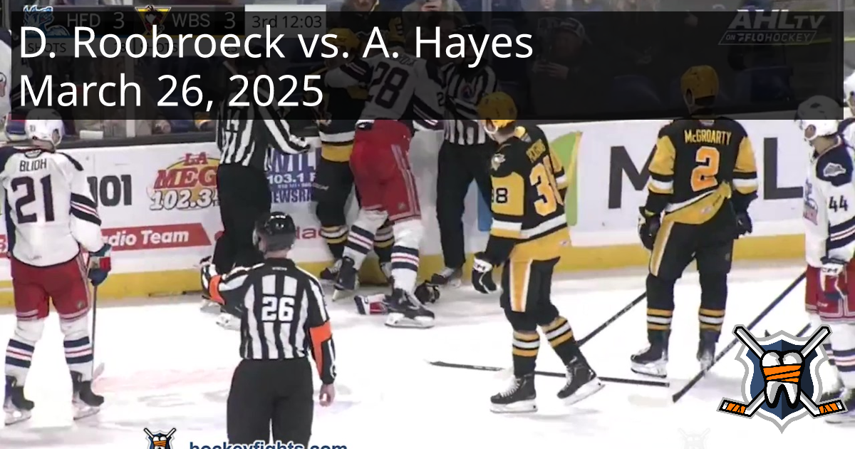 Dylan Roobroeck vs. Avery Hayes, March 26, 2025 - Hartford Wolf Pack vs ...