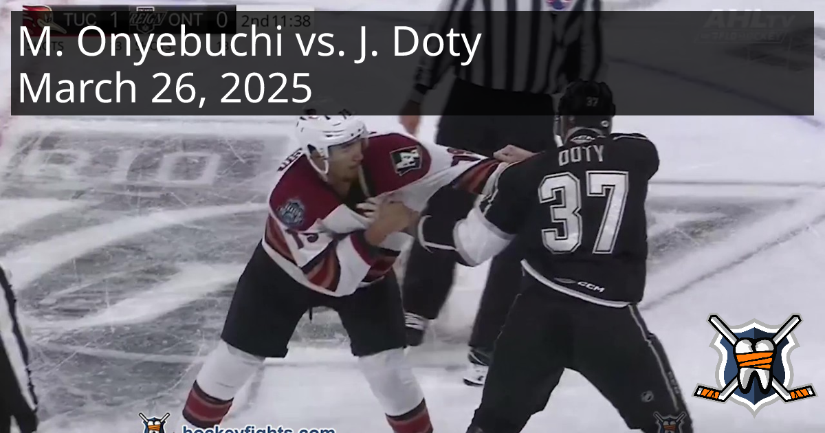Montana Onyebuchi vs. Jacob Doty, March 26, 2025 - Tucson Roadrunners ...