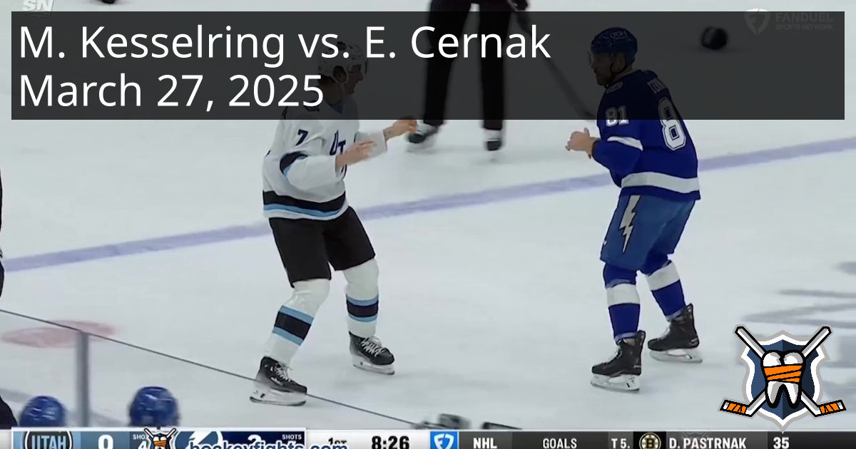 Michael Kesselring vs. Erik Cernak, March 27, 2025 - Utah Mammoth vs ...