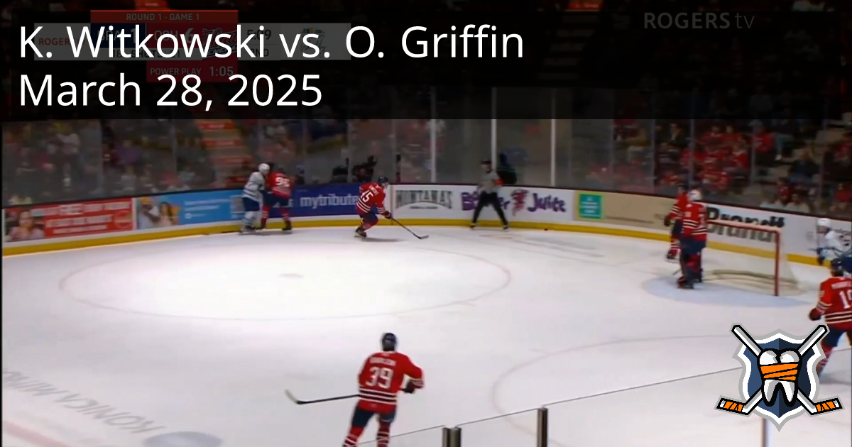 Kieran Witkowski vs. Owen Griffin, March 28, 2025 - Brampton Steelheads ...