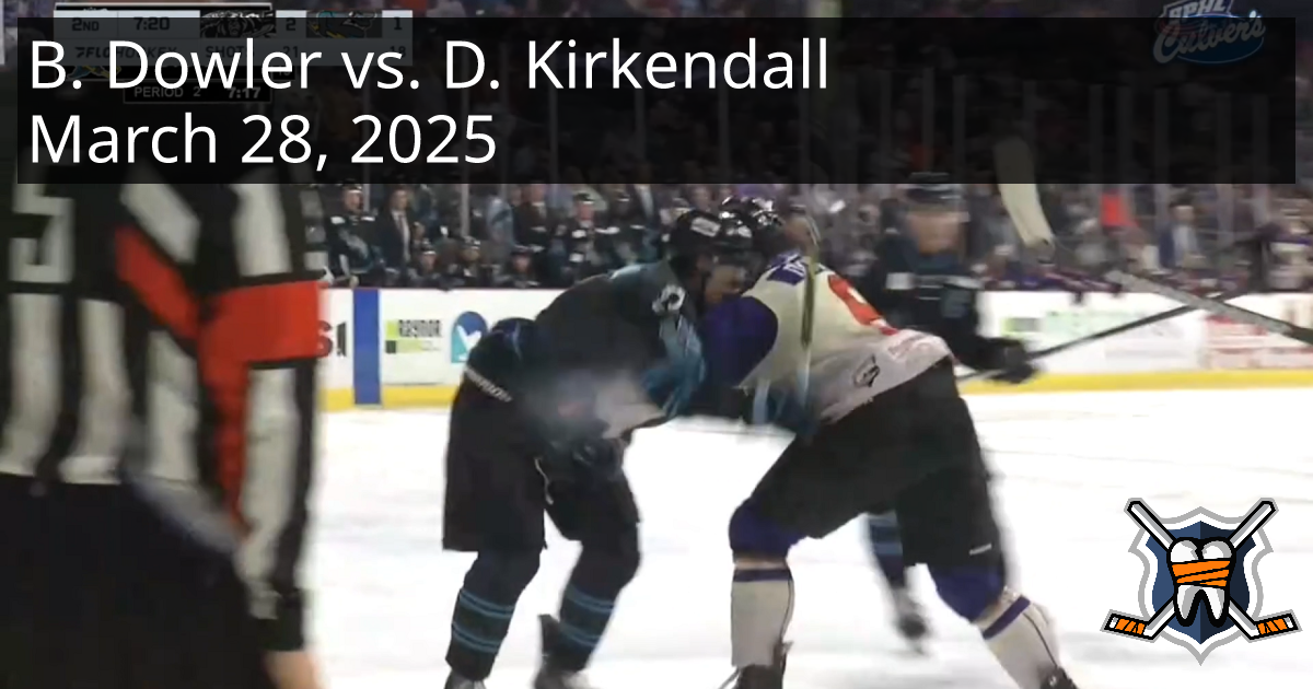 Brendan Dowler vs. Davis Kirkendall, March 28, 2025 - Knoxville Ice ...