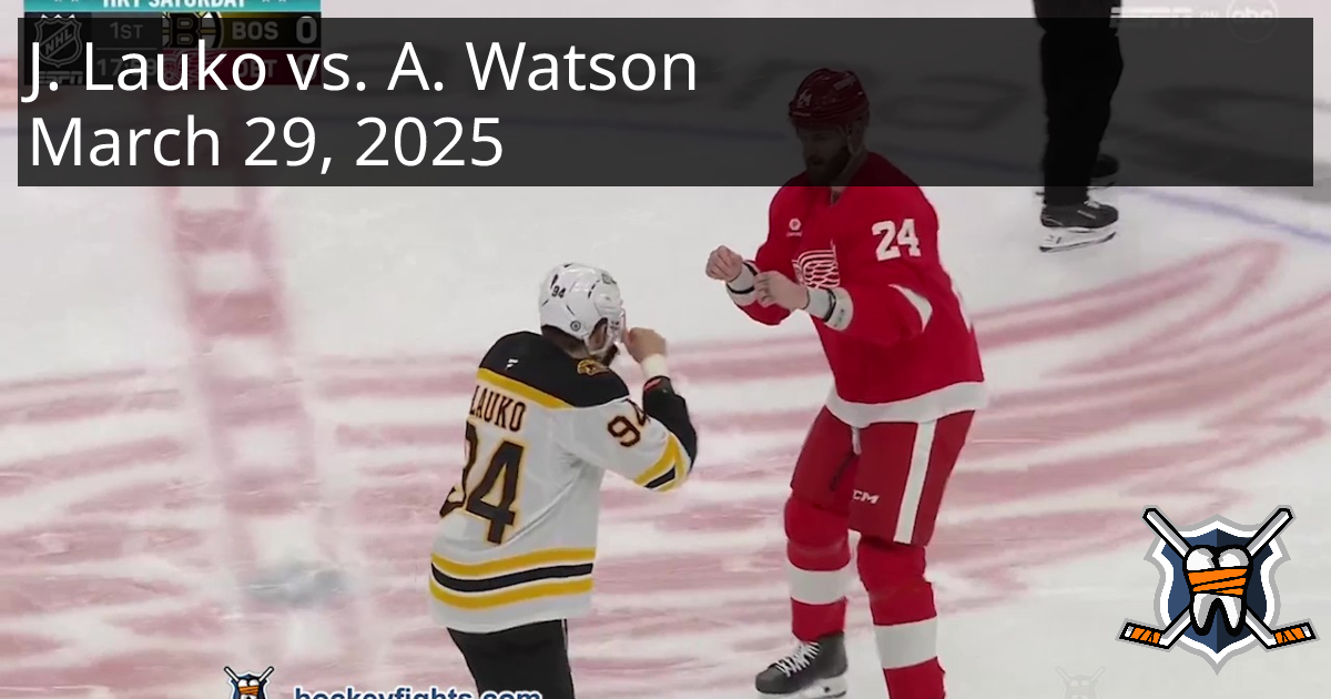 Jakub Lauko vs. Austin Watson, March 29, 2025 - Boston Bruins vs ...