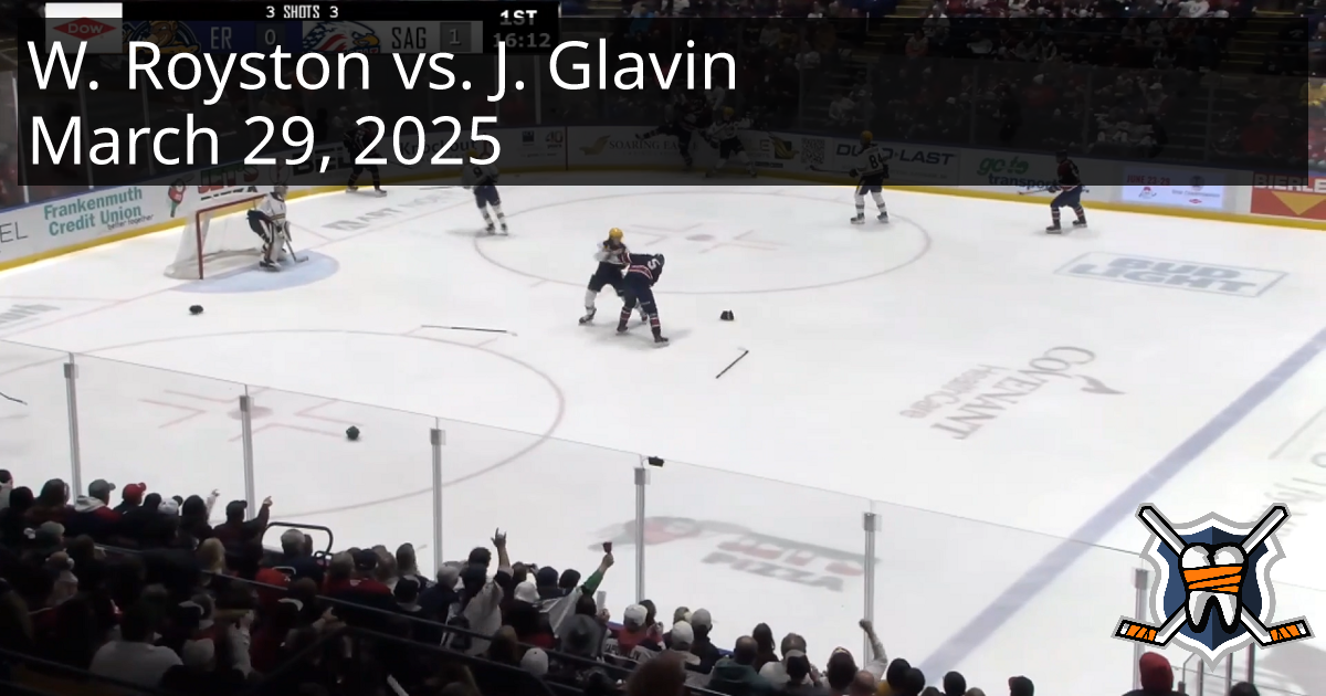 Wesley Royston vs. Joshua Glavin, March 29, 2025 - Erie Otters vs ...