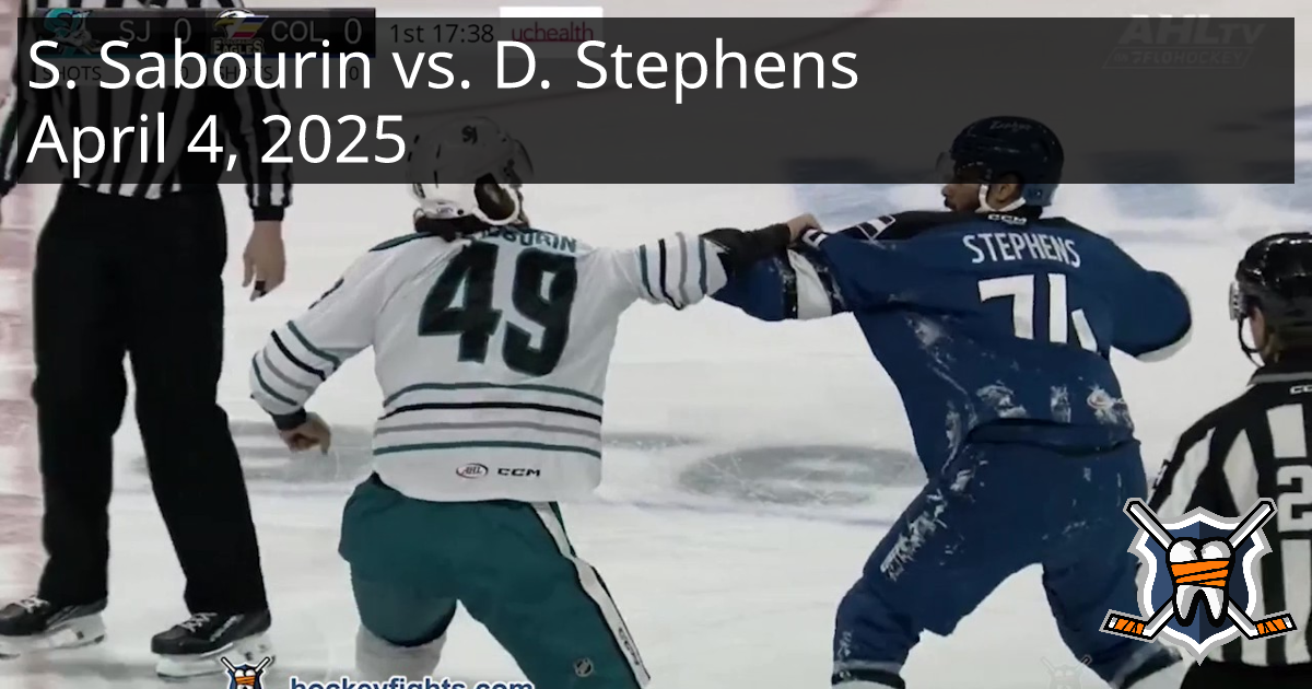 Scott Sabourin vs. Devante Stephens, April 4, 2025 - San Jose Barracuda ...