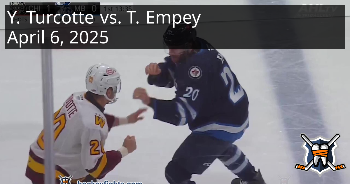 Yanick Turcotte vs. Tyson Empey, April 6, 2025 - Chicago Wolves vs ...