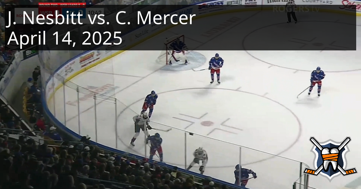Jack Nesbitt vs. Cameron Mercer, April 14, 2025 - Windsor Spitfires vs ...