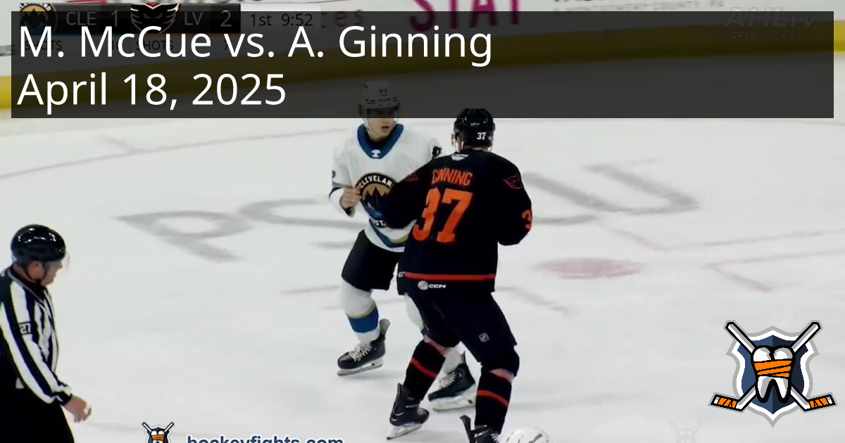 Max McCue vs. Adam Ginning, April 18, 2025 - Cleveland Monsters vs ...