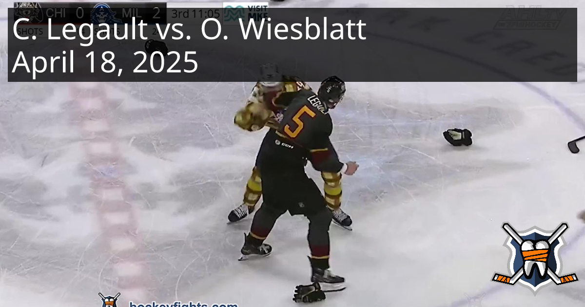 Charles-Alexis Legault vs. Ozzy Wiesblatt, April 18, 2025 - Chicago ...