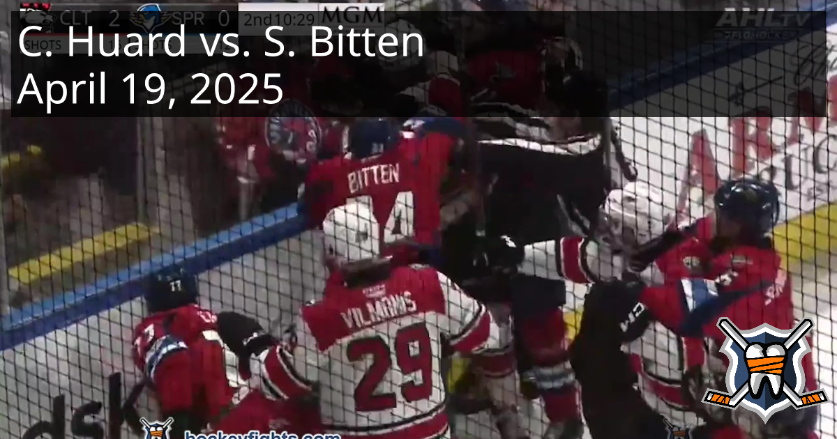 Colton Huard vs. Sam Bitten, April 19, 2025 - Charlotte Checkers vs ...