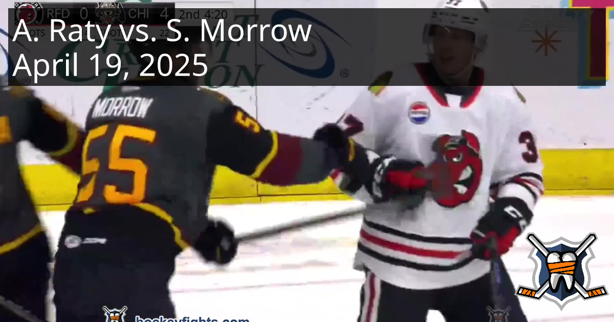 Aku Raty vs. Scott Morrow, April 19, 2025 - Rockford IceHogs vs ...