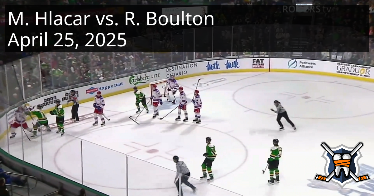 Matthew Hlacar vs. Ryder Boulton, April 25, 2025 - Kitchener Rangers vs ...