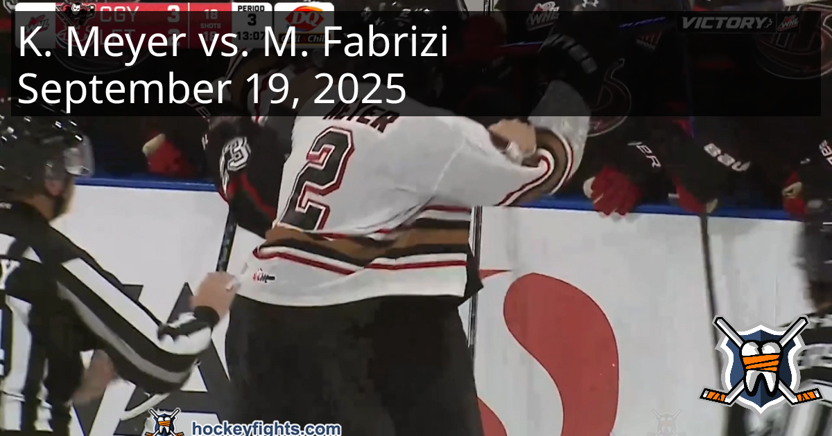 Kaden Meyer vs. Matteo Fabrizi, September 19, 2025 - Calgary Hitmen vs ...