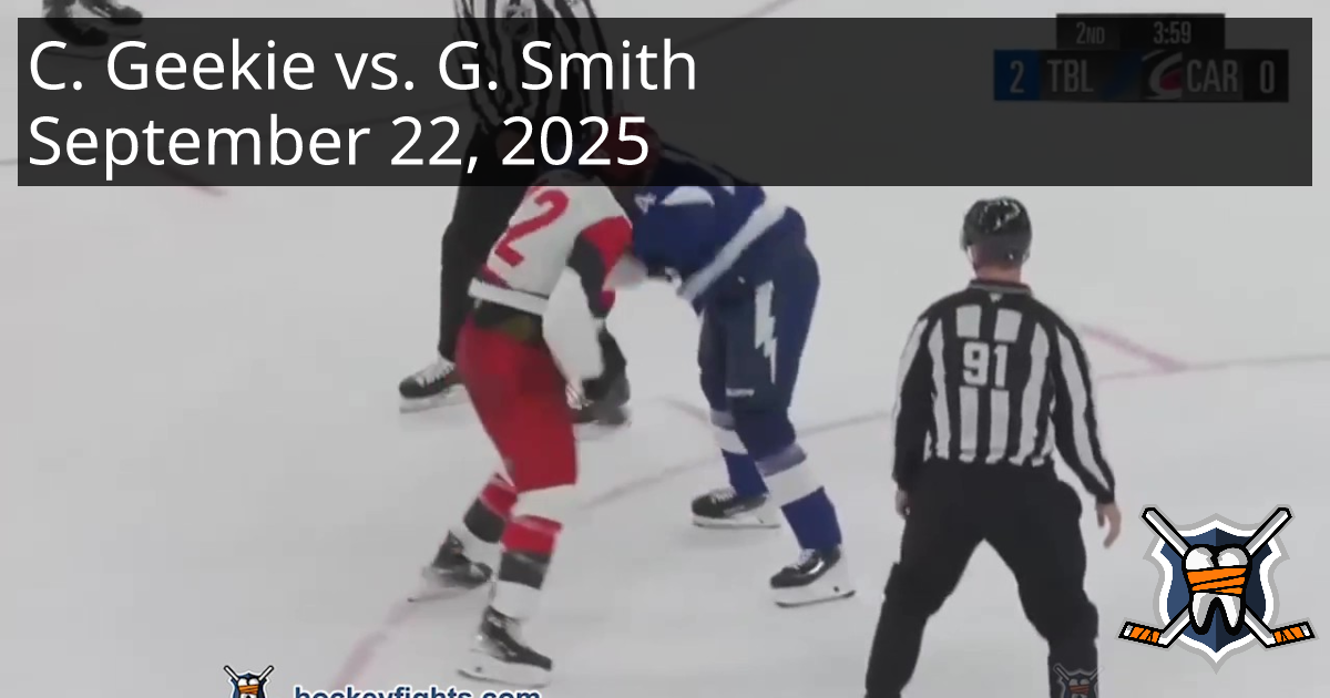 Conor Geekie vs. Givani Smith, September 22, 2025 - Tampa Bay Lightning ...