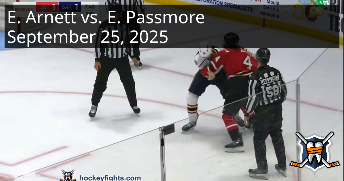 Elliot Arnett vs. Evan Passmore, September 25, 2025 - Owen Sound Attack ...