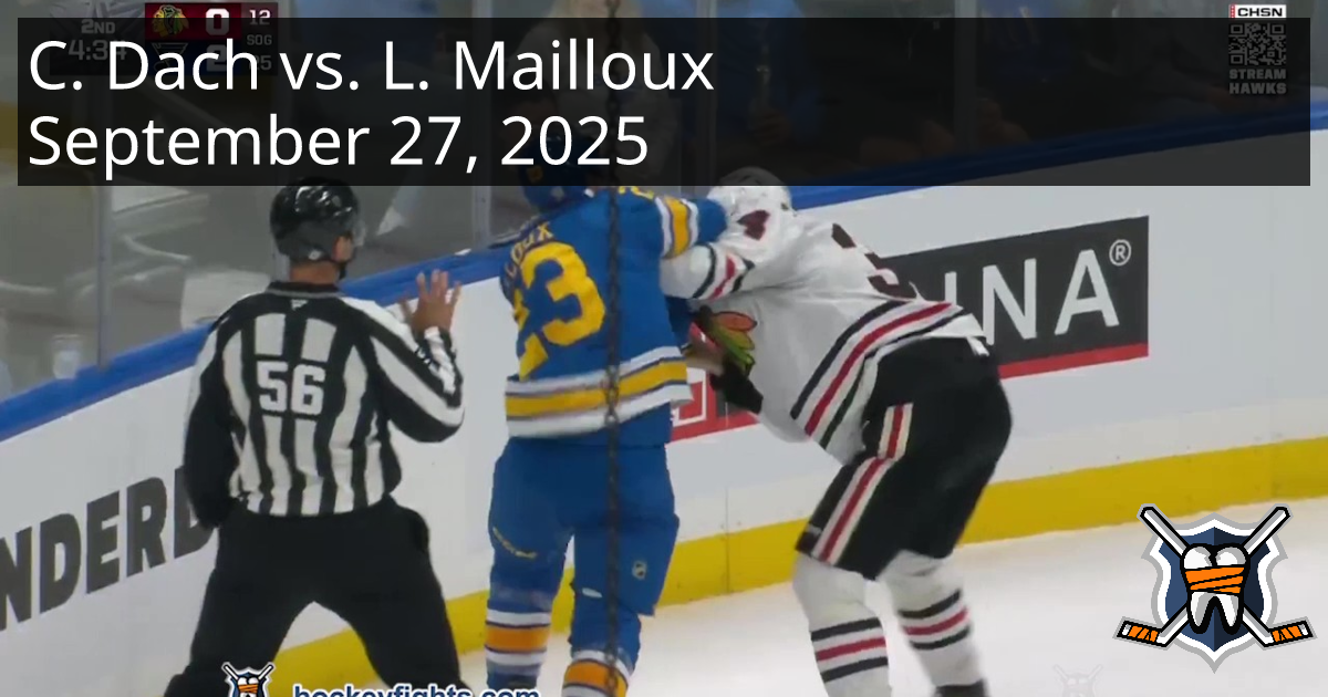 Colton Dach vs. Logan Mailloux, September 27, 2025 - Chicago Blackhawks ...