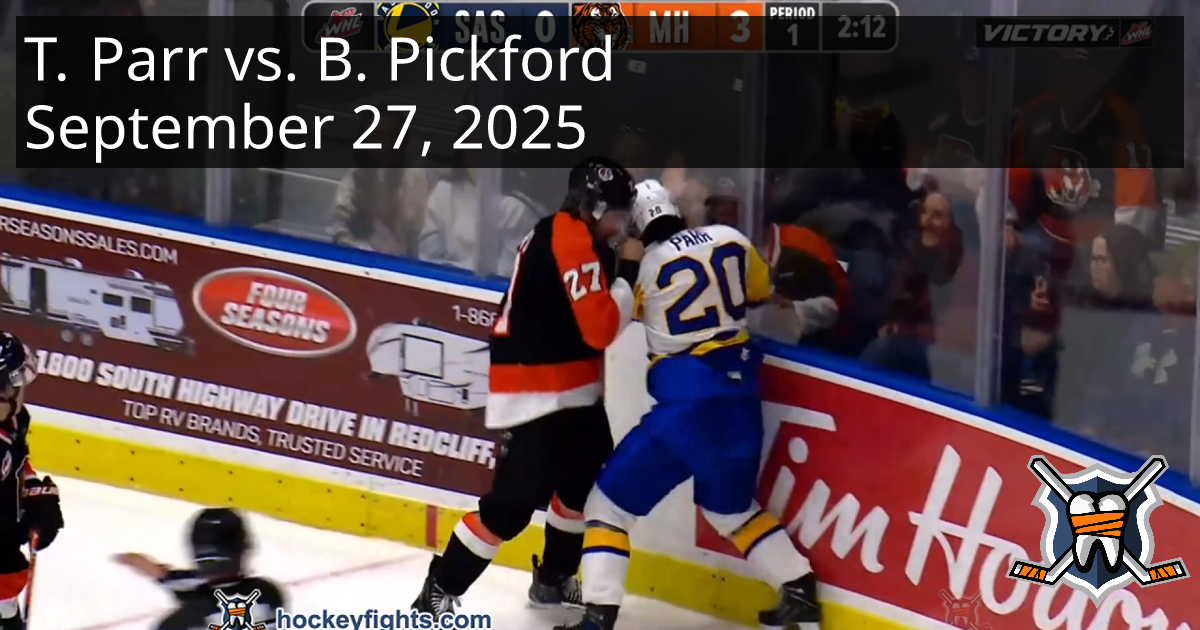 Tyler Parr vs. Bryce Pickford, September 27, 2025 - Saskatoon Blades vs ...