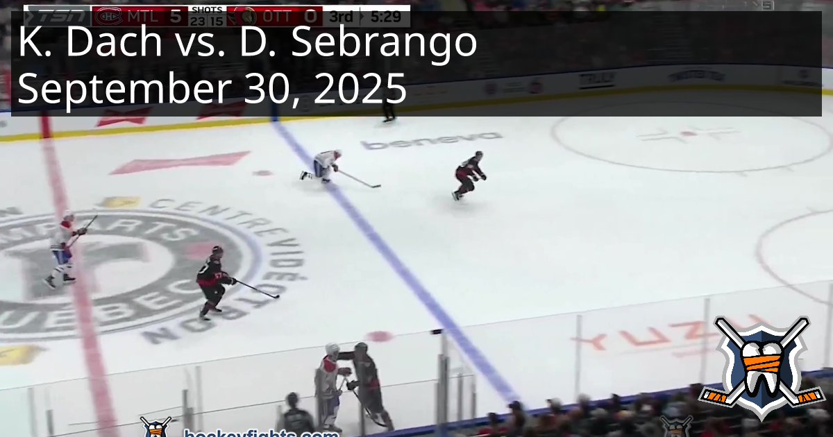 Kirby Dach vs. Donovan Sebrango, September 30, 2025 - Montreal ...