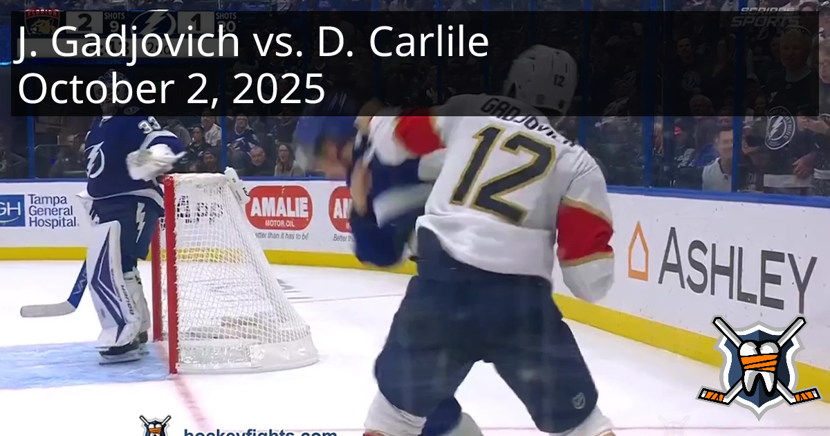 Jonah Gadjovich vs. Declan Carlile, October 2, 2025 - Florida Panthers ...