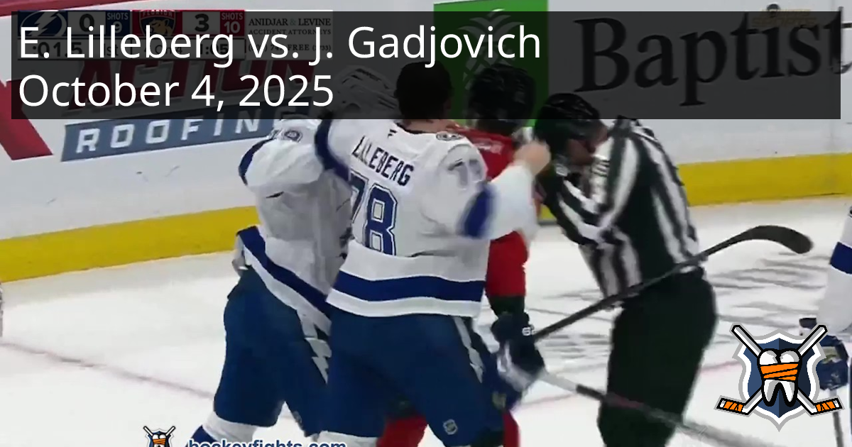 Emil Lilleberg vs. Jonah Gadjovich, October 4, 2025 - Tampa Bay ...