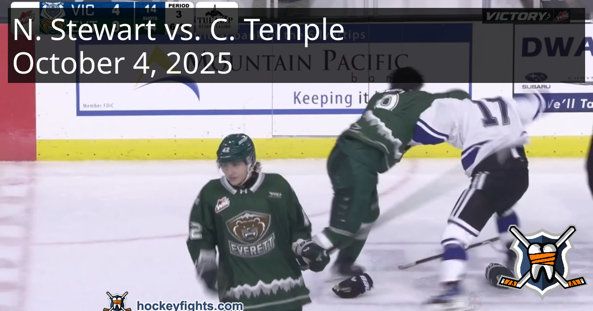Nolan Stewart vs. Cole Temple, October 4, 2025 - Victoria Royals vs ...