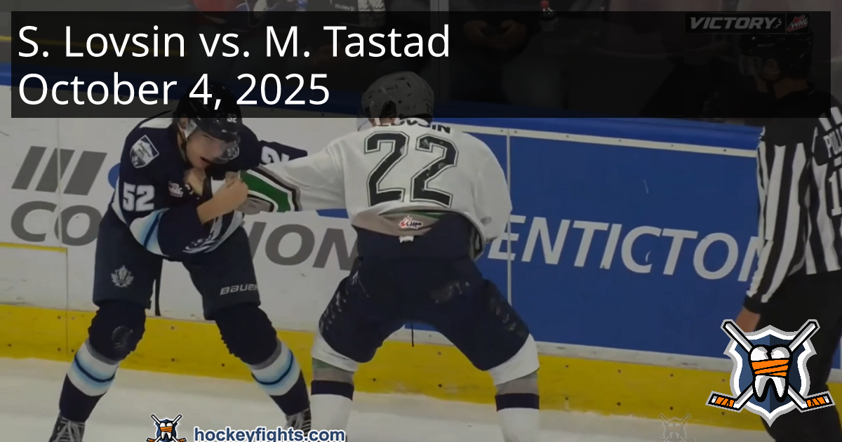 Simon Lovsin vs. Morgan Tastad, October 4, 2025 - Seattle Thunderbirds ...
