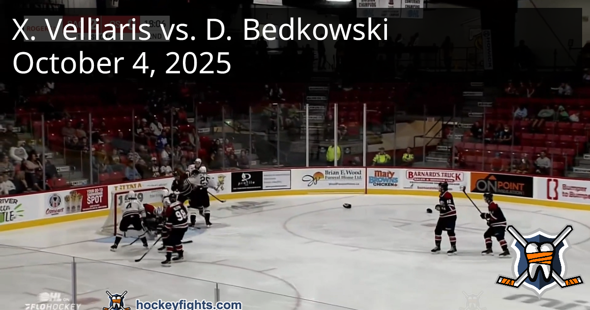 Xander Velliaris vs. David Bedkowski, October 4, 2025 - Saginaw Spirit ...