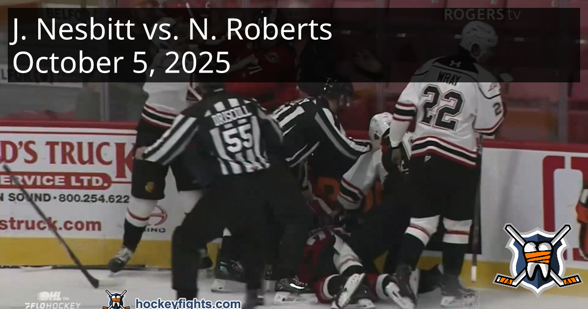 Jack Nesbitt vs. Noah Roberts, October 5, 2025 - Windsor Spitfires vs ...